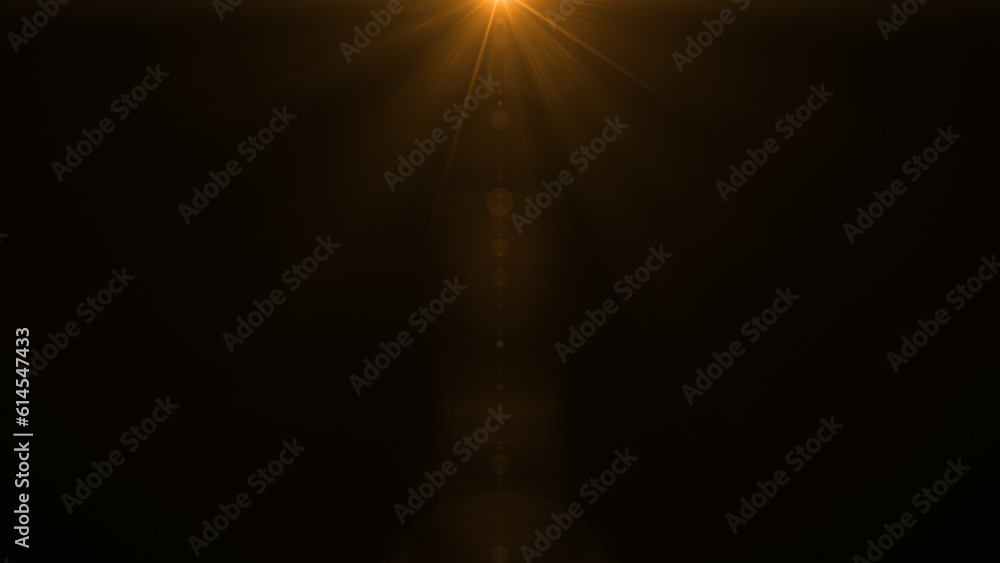 Golden yellow light ray or sun beam. Abstract gold light flash ...