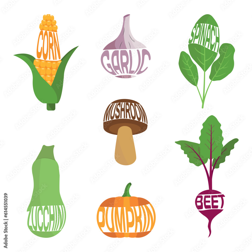 Vegetables vector illustration. Funny typography poster, clothing print ...