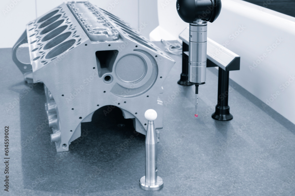 Quality control on milling CNC machine, coordinate measuring machine ...