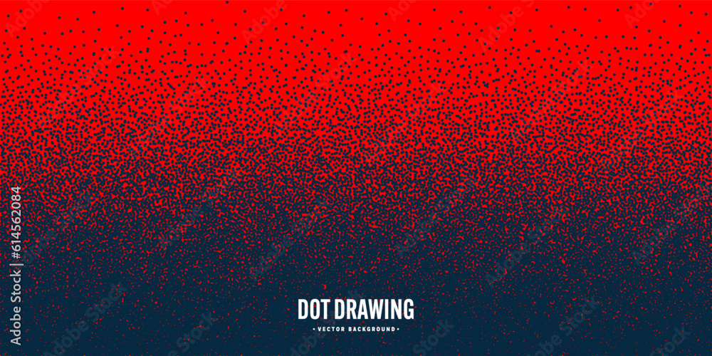 Stipple pattern, red dotted geometric background. Stippling, dotwork ...