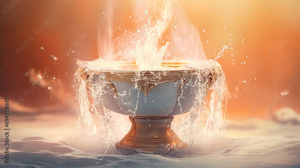 Baptismal font, christian background, generative ai Stock Illustration ...
