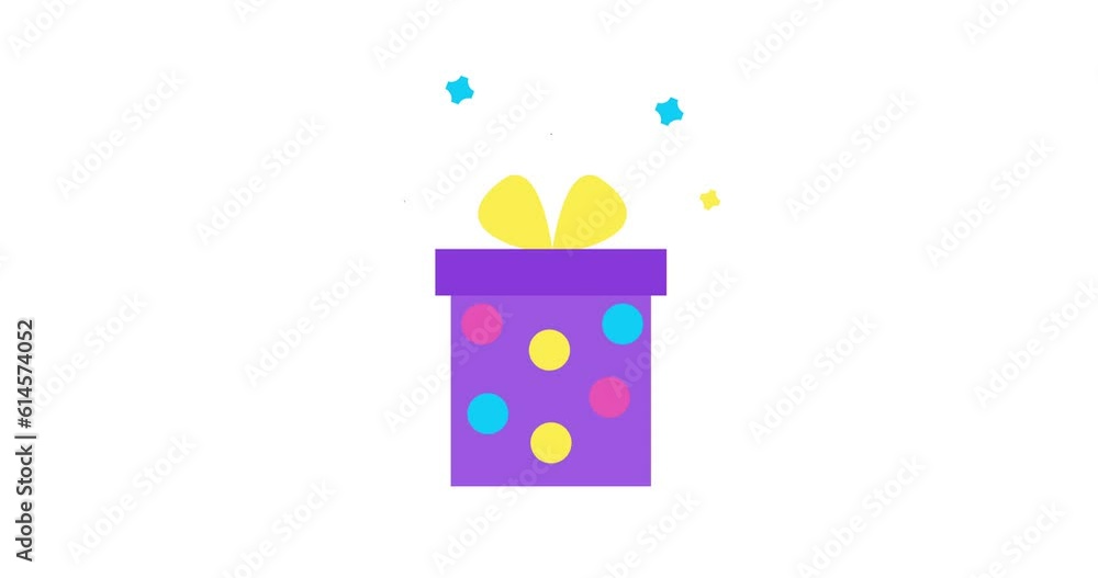 Simple colorful gift icon loop animation. Gift symbol or sign animation ...