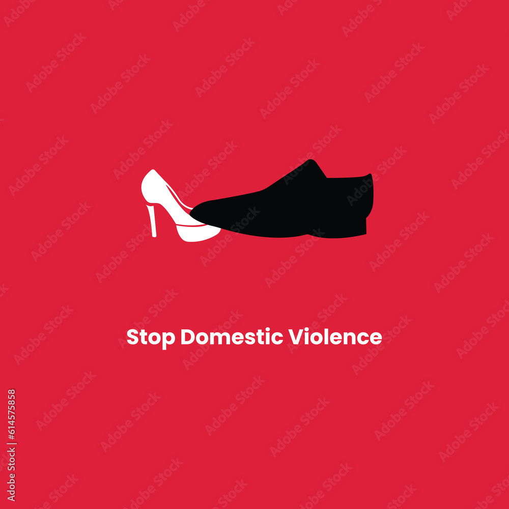 Vetor de Stop, domestic violence, creative social issue, flat ...