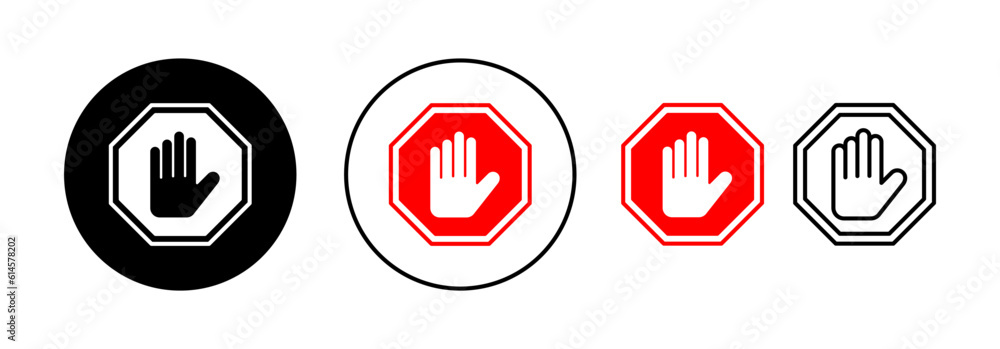 Stop icon vector for web and mobile app. stop road sign. hand stop sign ...
