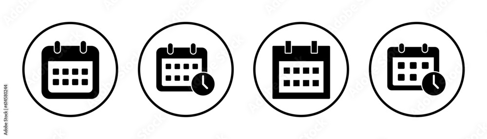 Calendar icon set illustration. Calender sign and symbol. Schedule icon ...
