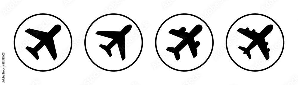 Plane icon set illustration. Airplane sign and symbol. Flight transport ...