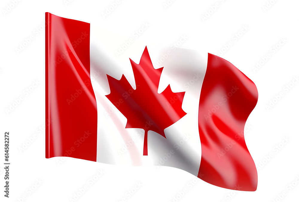 3d Canada flag isolated on transparent background. Generative AI. PNG Stock Illustration | Adobe ...