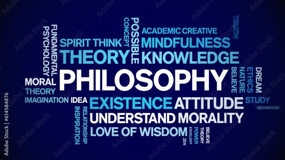 Philosophy animated tag word cloud;text design animation kinetic ...