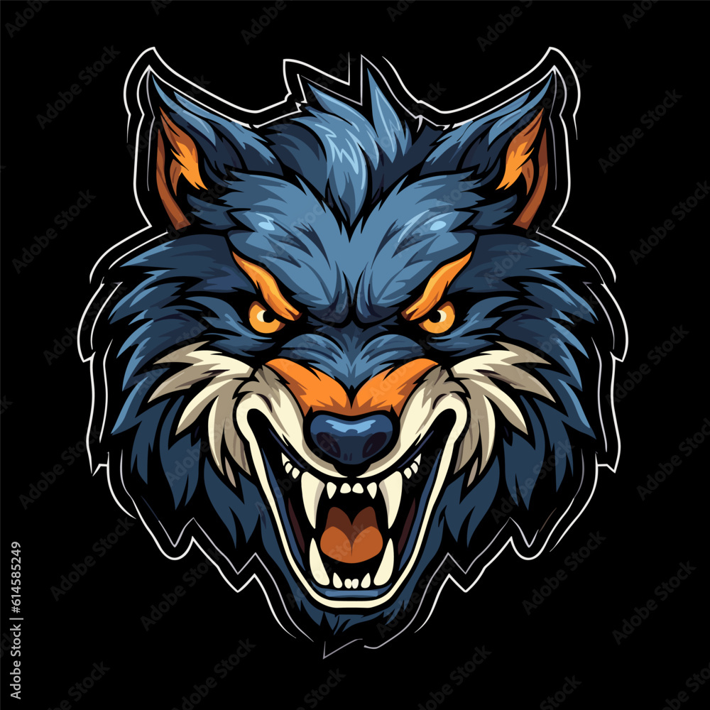 Wolf mascot sport logo design. Wolf animal mascot head vector ...