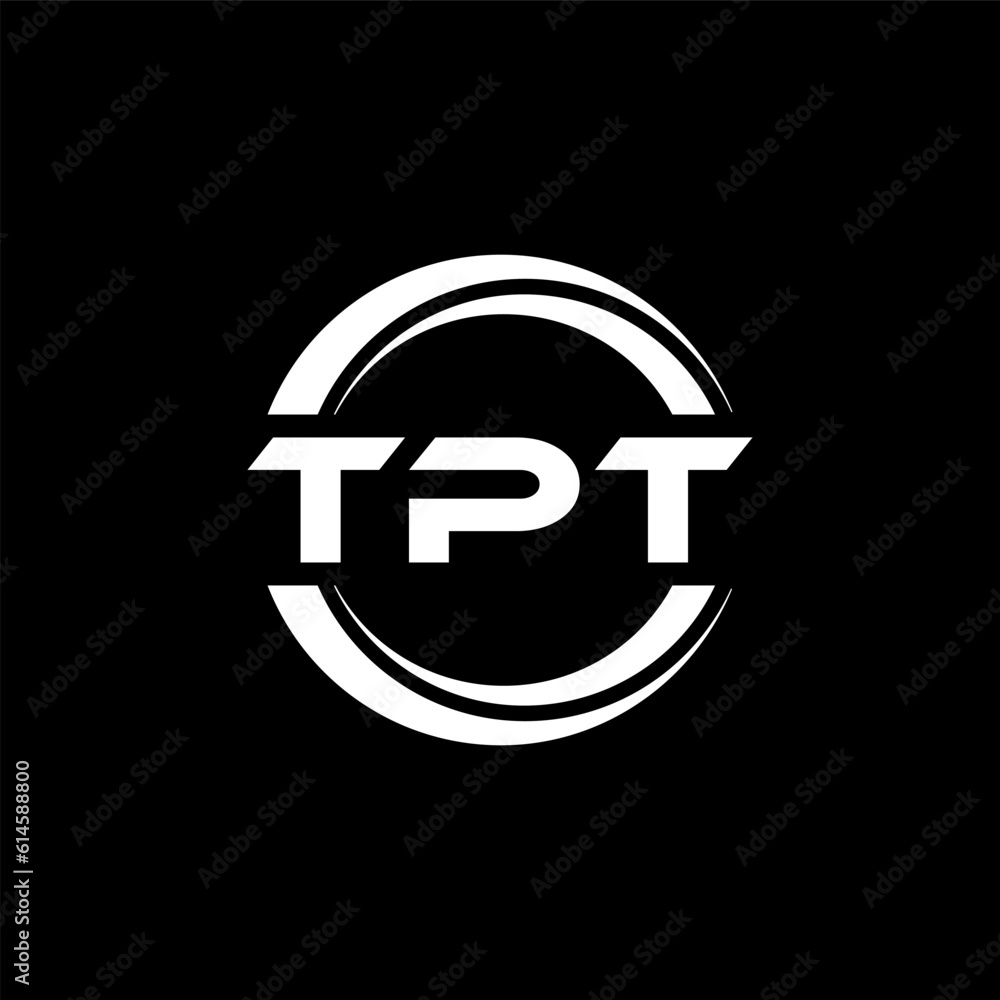 TPT letter logo design with black background in illustrator, vector ...