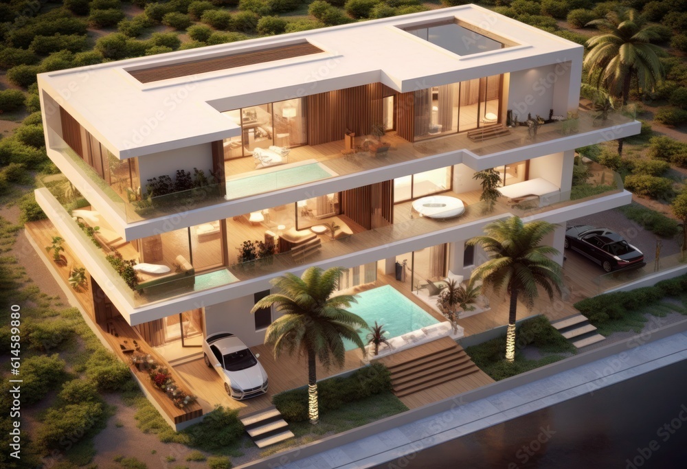 house plan in beach house floor plans, in the style of depicts real ...