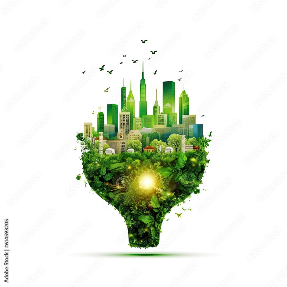 green nature jungle leaf . think differently creative idea concept ...