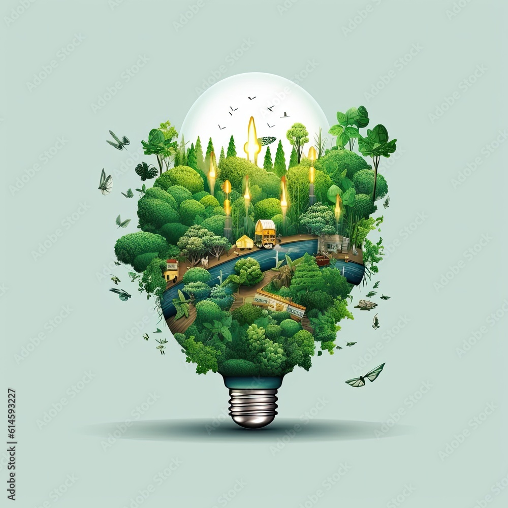 green nature jungle leaf . think differently creative idea concept ...