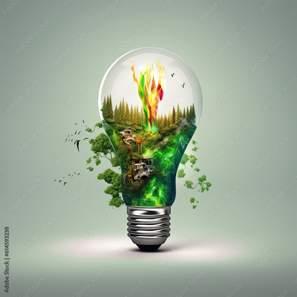 green nature jungle leaf . think differently creative idea concept ...