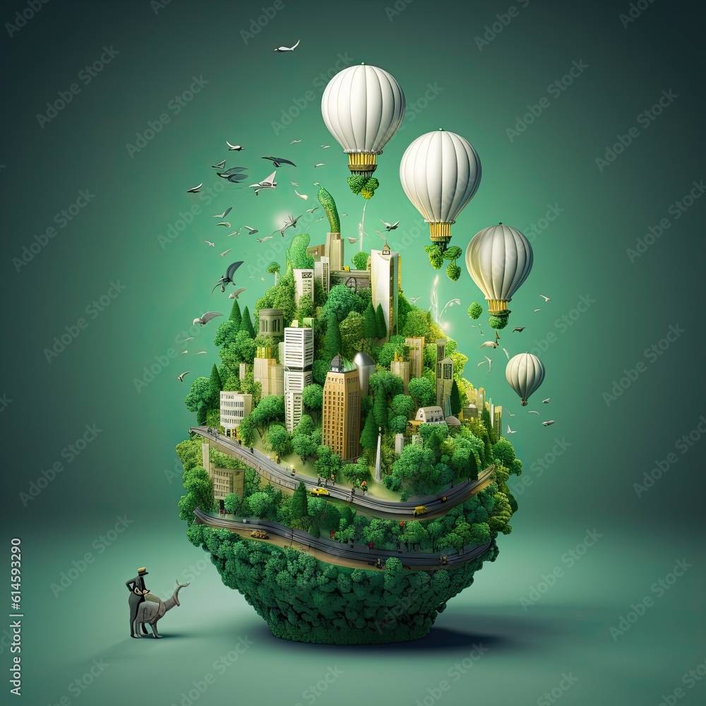 green nature jungle leaf . think differently creative idea concept ...