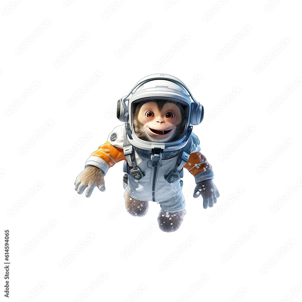 Astronaut Monkey is an adventurous monkey wearing a spacesuit and a ...