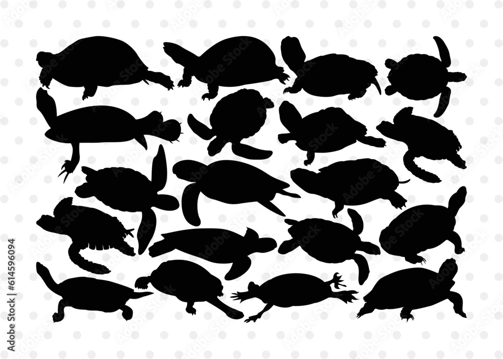 Turtle Silhouette, Turtle SVG, Aquatic Turtle Svg, Sea Turtle Svg ...