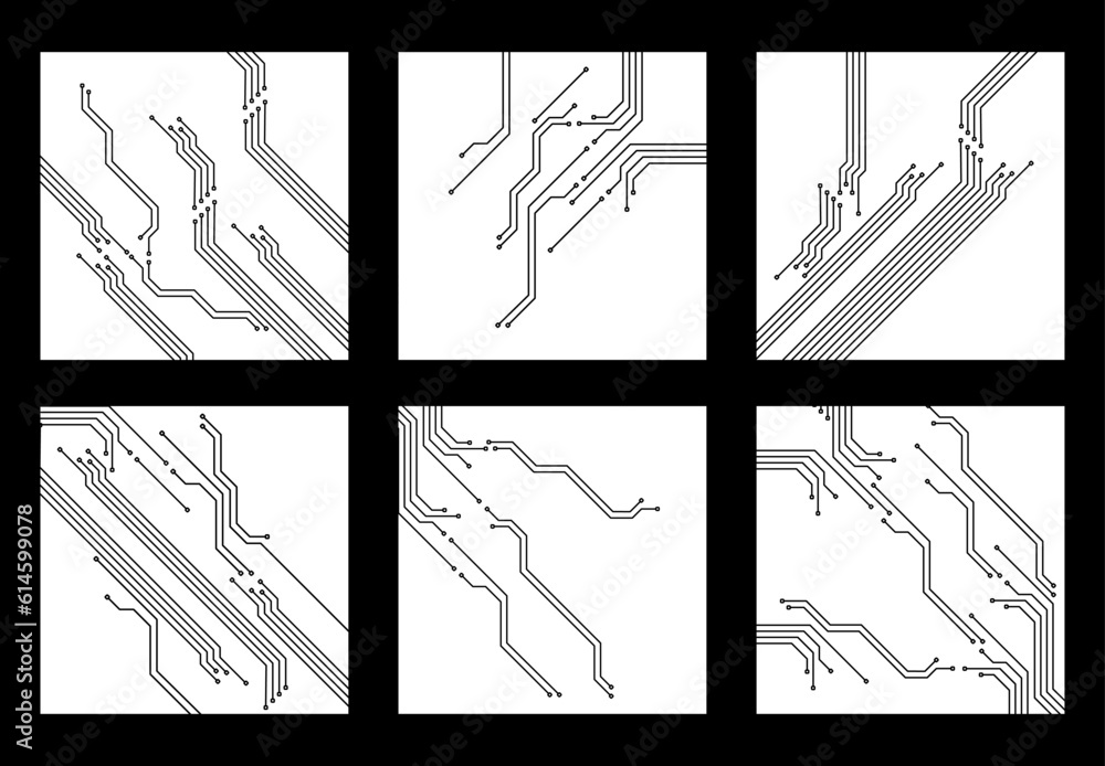 Set of printed circuit board. digital circuit board. set of electric ...