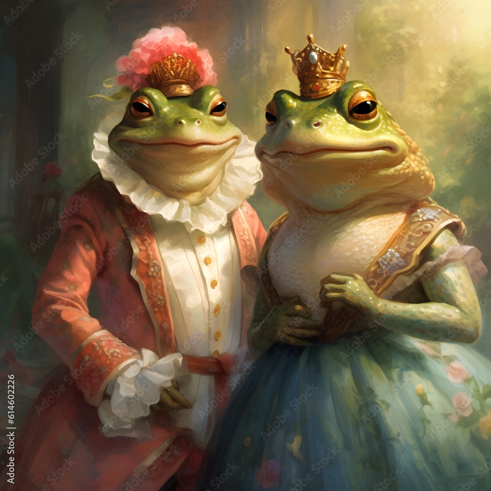 Generative AI, Prince and princess, Toad, couple , Fairy tale, Bedtime ...