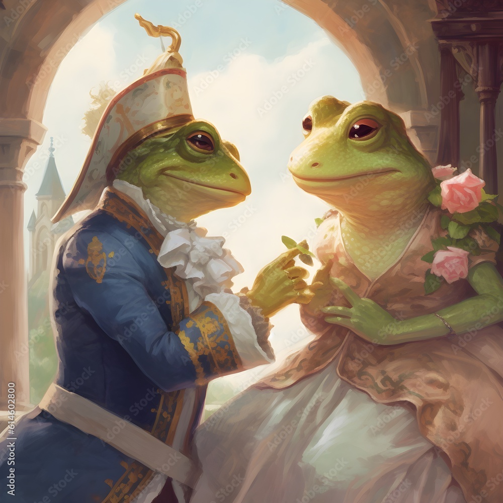 Generative AI, Prince and princess, Toad, couple , Fairy tale, Bedtime ...