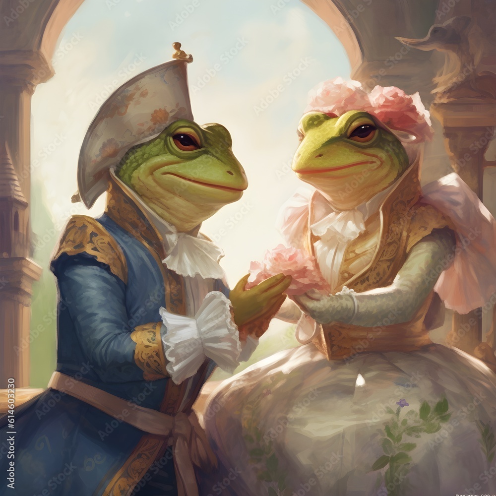Generative AI, Prince and princess, Toad, couple , Fairy tale, Bedtime ...