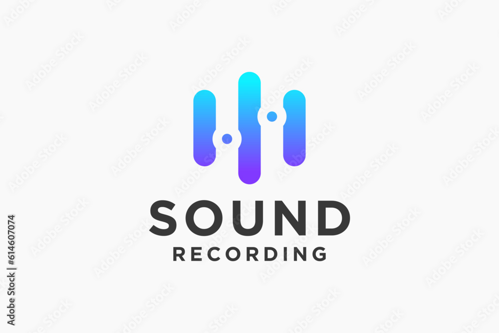 Sound wave icons . Music waves symbols. Audio logos template. Voice ...