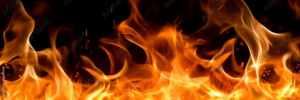 Realistic fire flames, A captivating photograph that zooms in on the ...