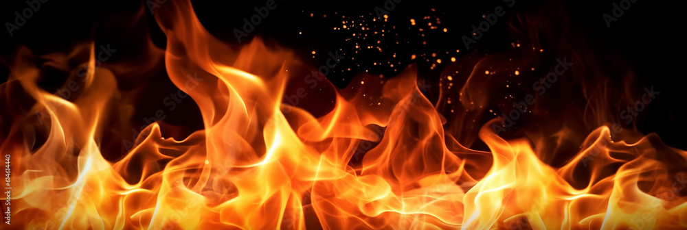 Realistic fire flames, A magnificent close-up picture showcasing the ...