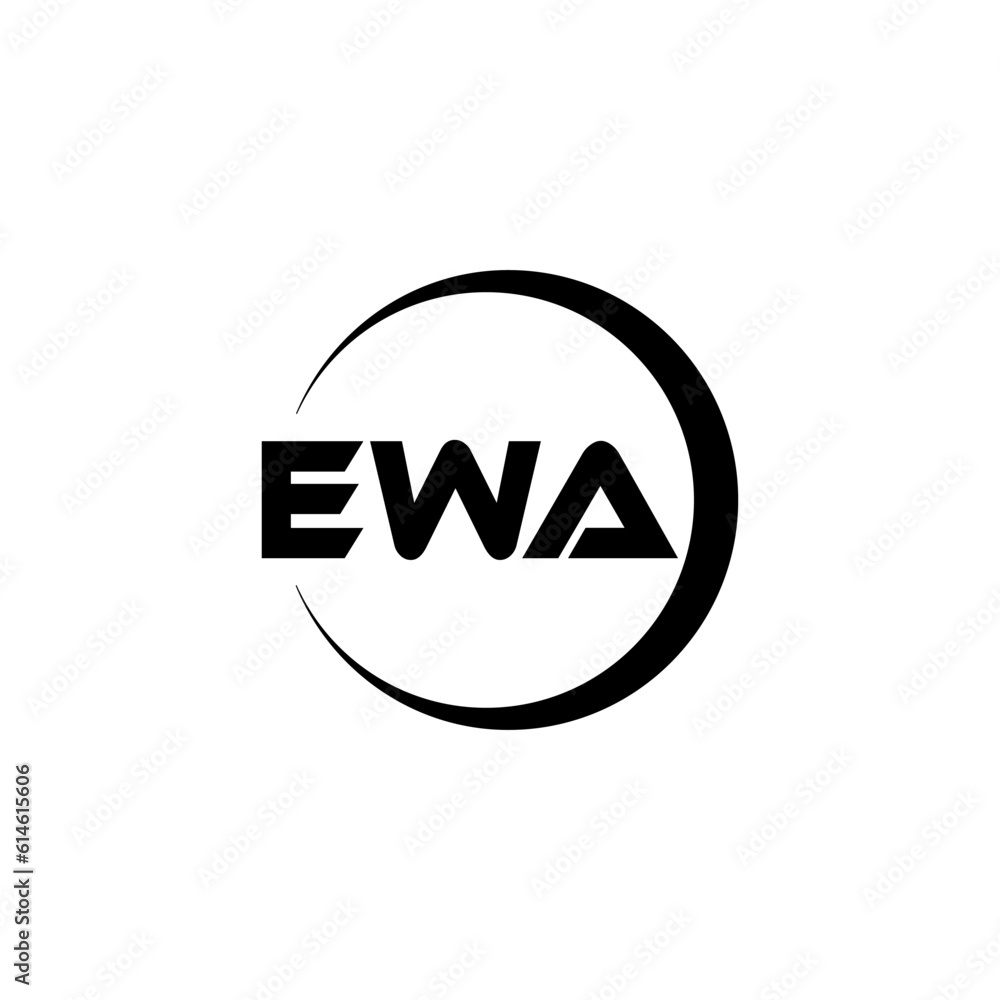 EWA letter logo design with white background in illustrator, cube logo ...
