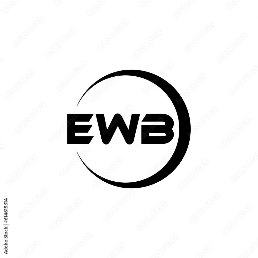EWB letter logo design with white background in illustrator, cube logo ...