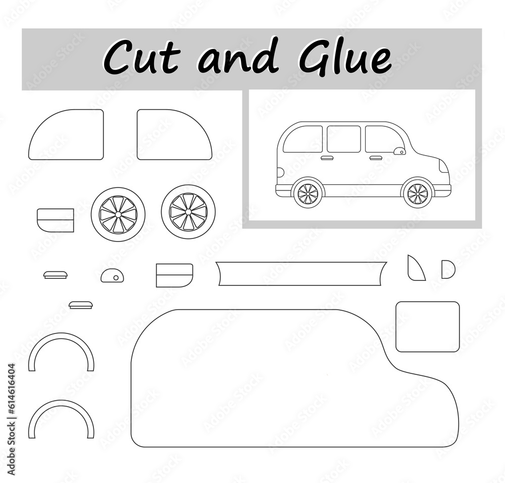 DIY worksheet. Color, cut parts of the image and glue on the paper ...