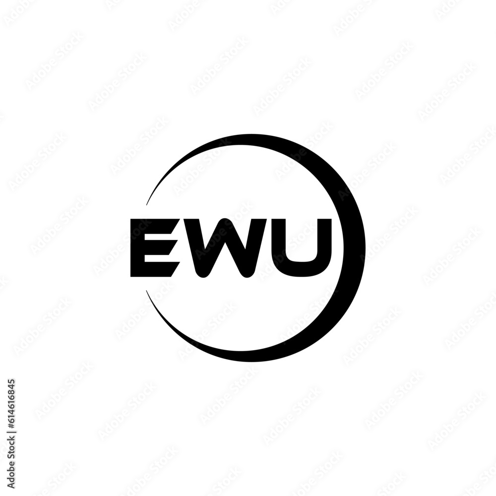 EWU letter logo design with white background in illustrator, cube logo ...