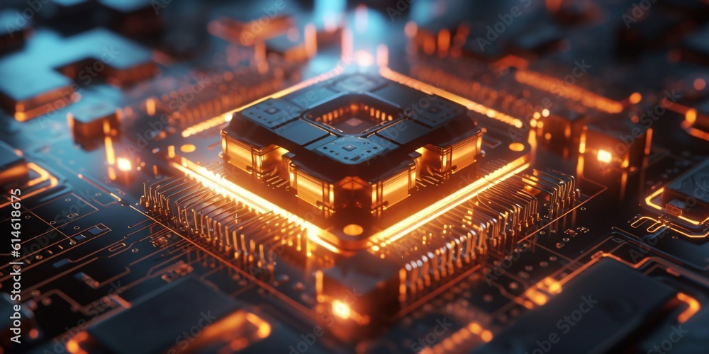 science fiction supercomputer design, futuristic high-tech cpu ...