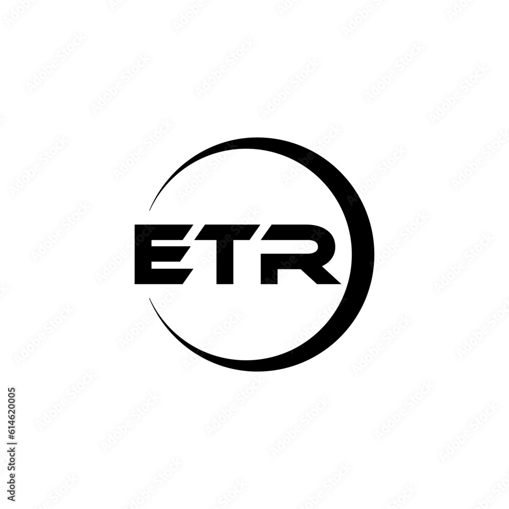 ETR letter logo design with white background in illustrator, cube logo ...