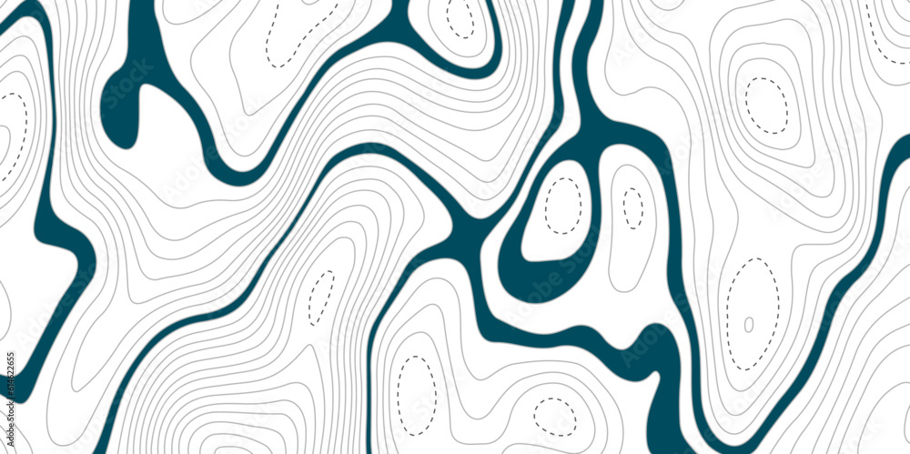 Abstract wave curved lines topographic contours map background ...