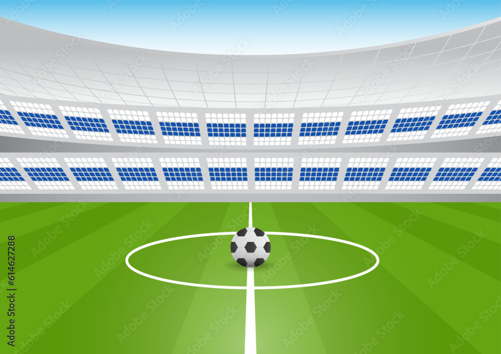 Football Stadium or Soccer Stadium at Night. Football Field or Soccer ...