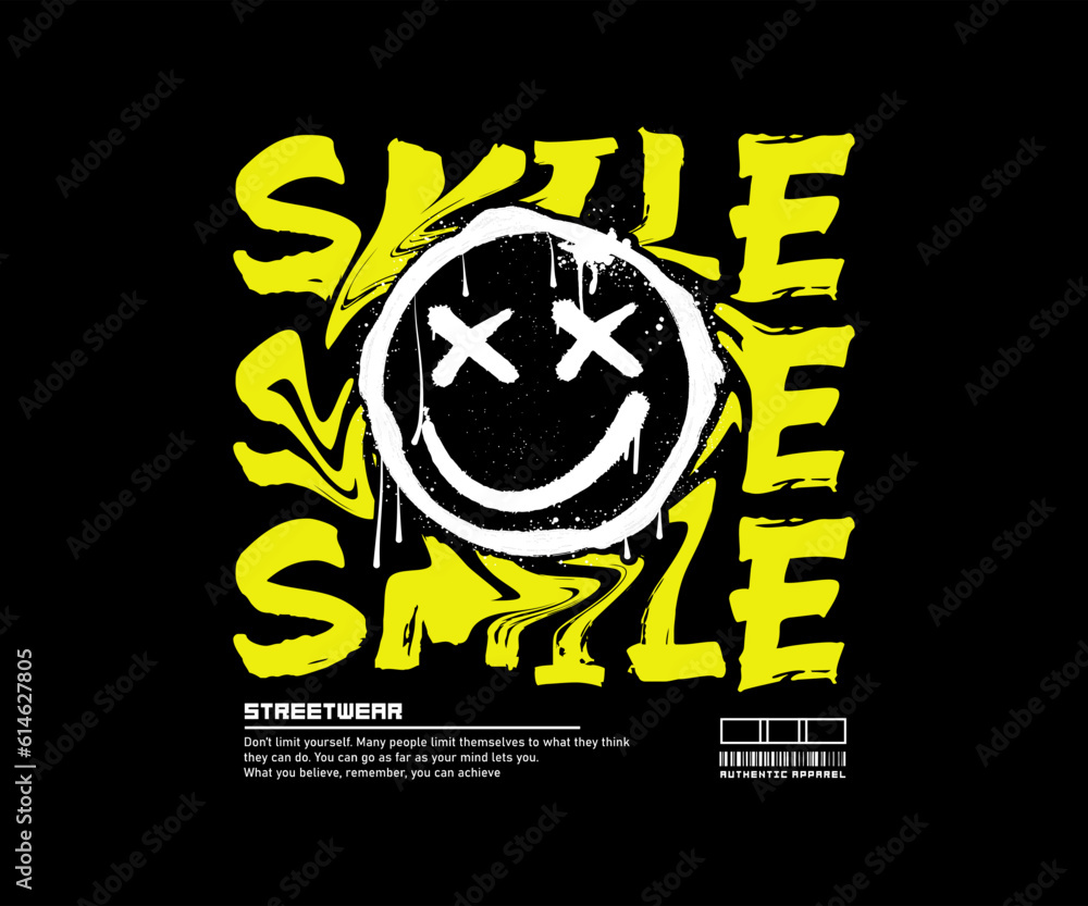 Vetor de Urban typography street art graffiti, smile slogan, with ...