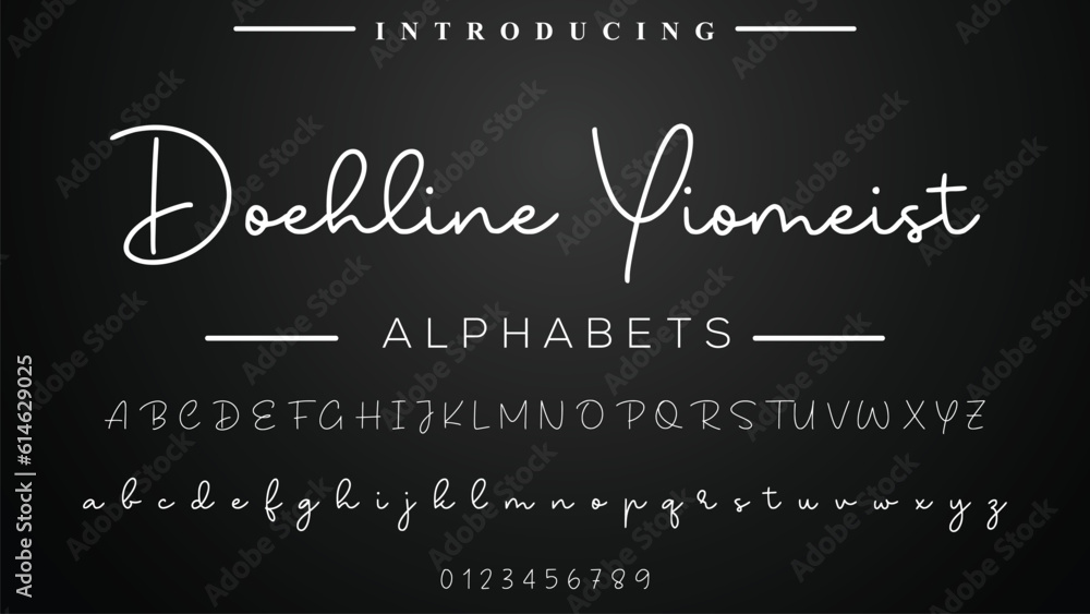Hand drawn calligraphic vector monoline font. Distress signature letters. Modern script ...