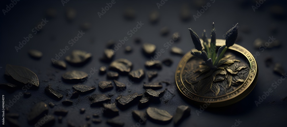 coin under tree. money tree concept. Money Tree and Coin Tree Premium ...