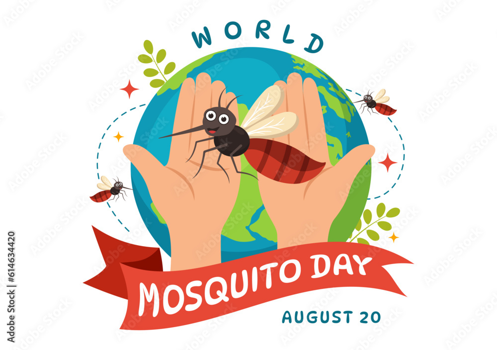 World Mosquito Day Vector Illustration on 20 August with Midge Can ...