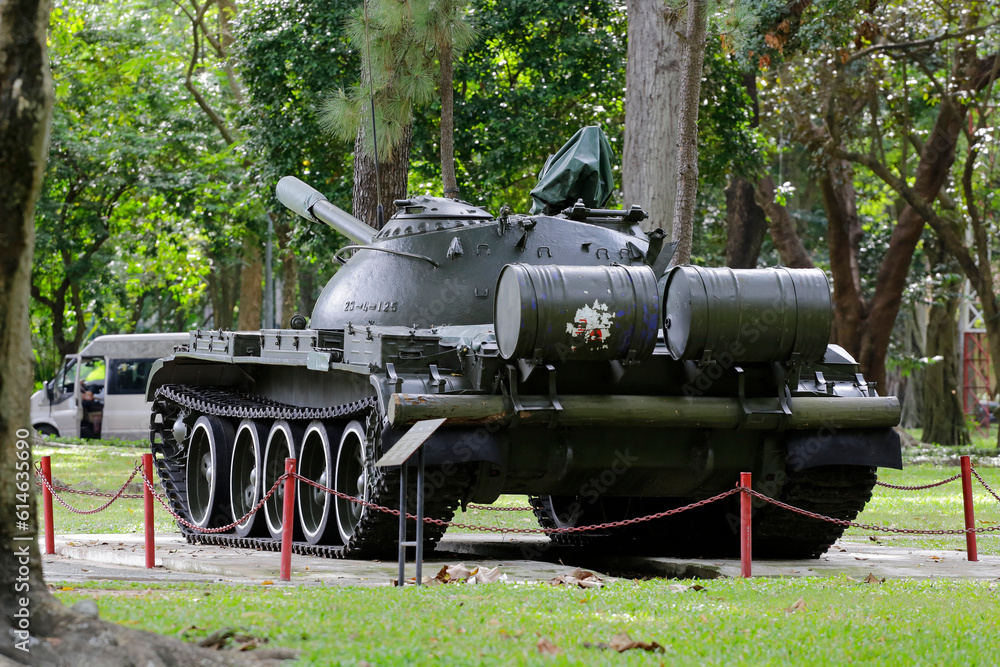 Soviet made T54 tank is seen in the Independence Palace, the site of ...