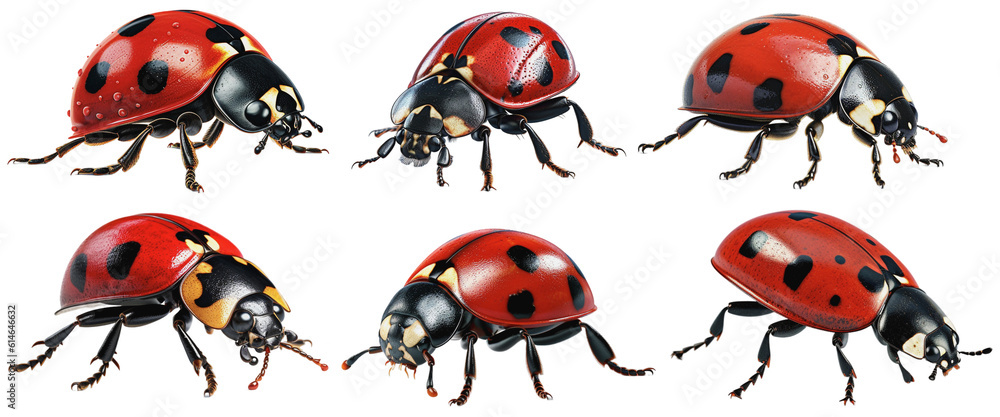 collection of ladybugs, on a transparent background, Generative AI ...