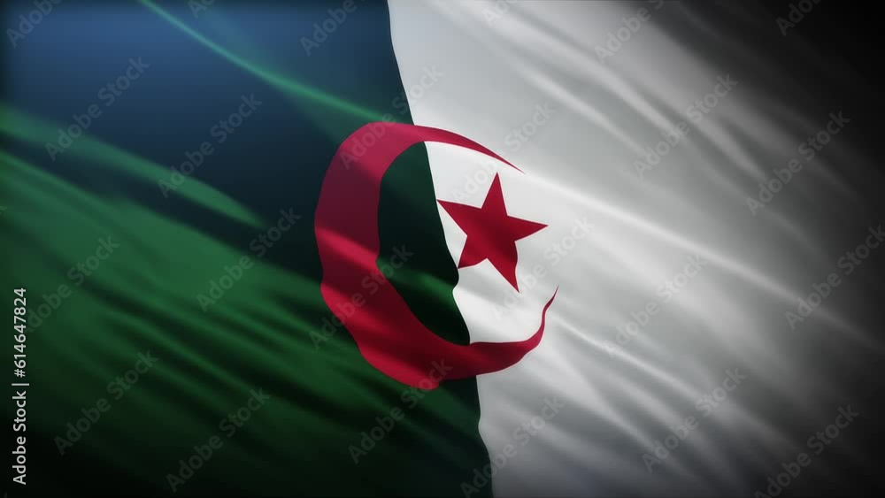 Stockvideon Flag of Algeria, full screen, high resolution, 4K Algeria ...