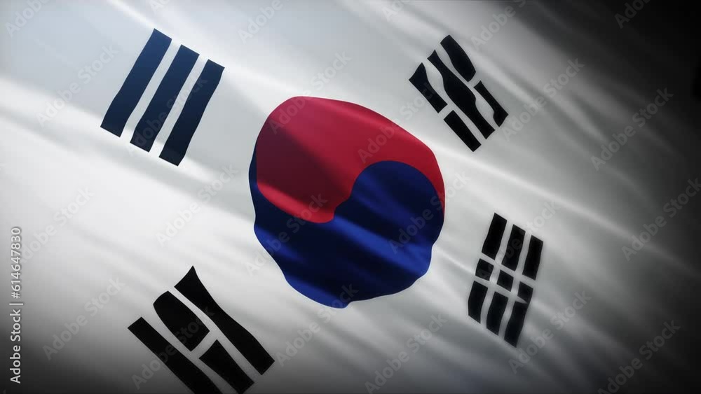 Flag of Korea, full screen, high resolution, 4K South Korea Flag vídeo ...