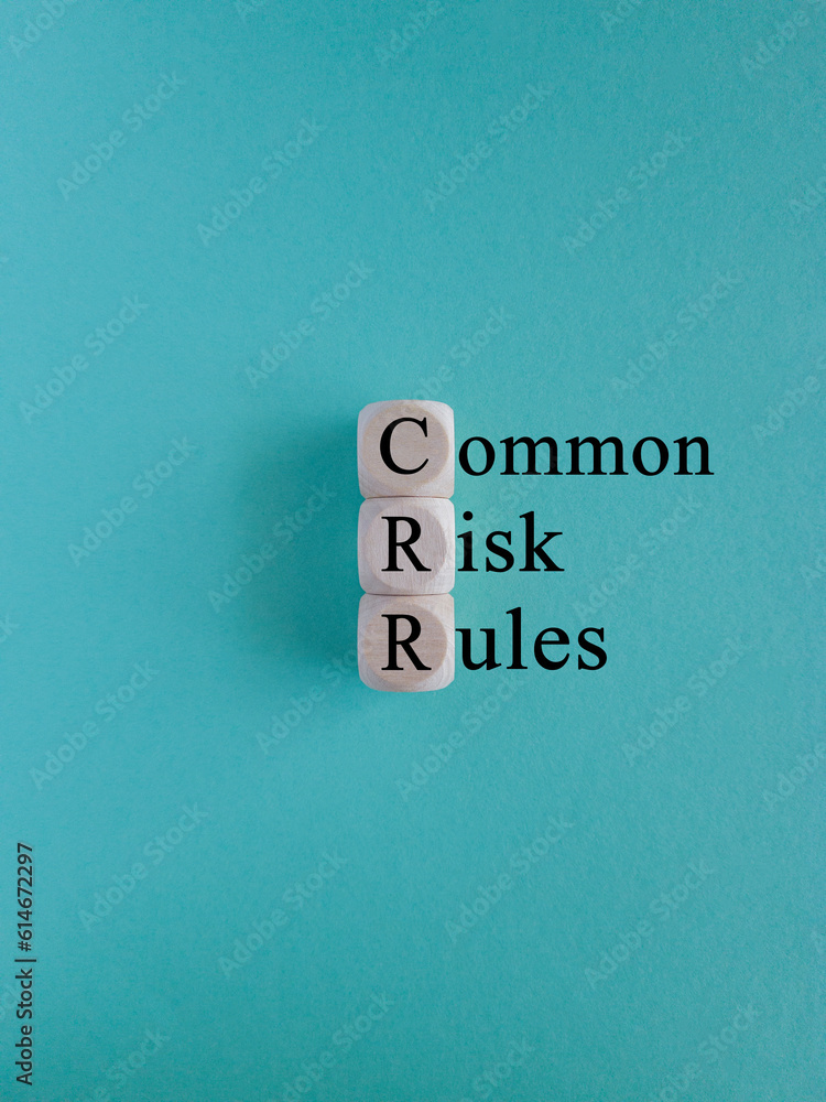 CRR common risk rules symbol. Concept blue words CRR common risk rules ...
