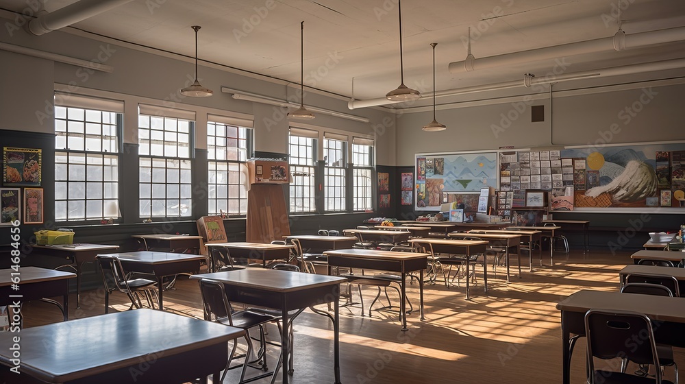 Captivating interior: exploring a traditional school classroom with ...