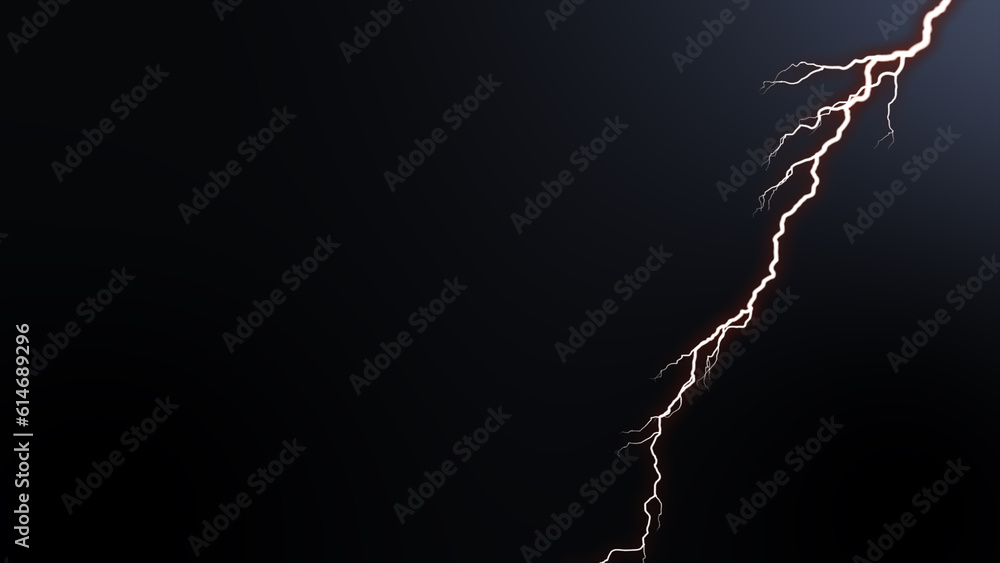 lightning nature flash rain sky. Isolated electrical lightning strike ...