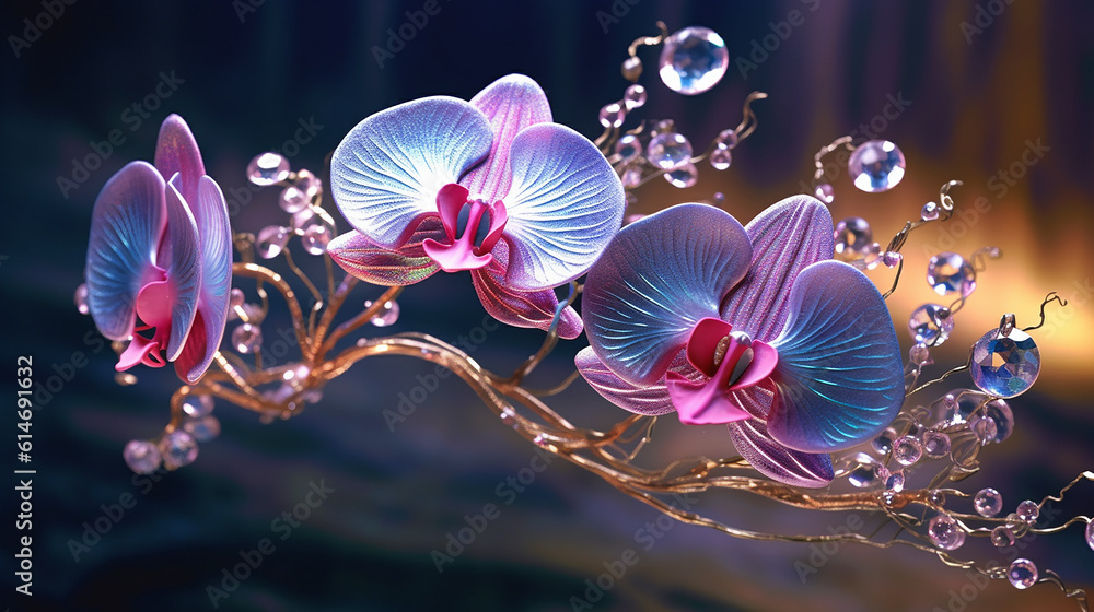 Generative AI image of captivating crystal orchids, their exquisite ...