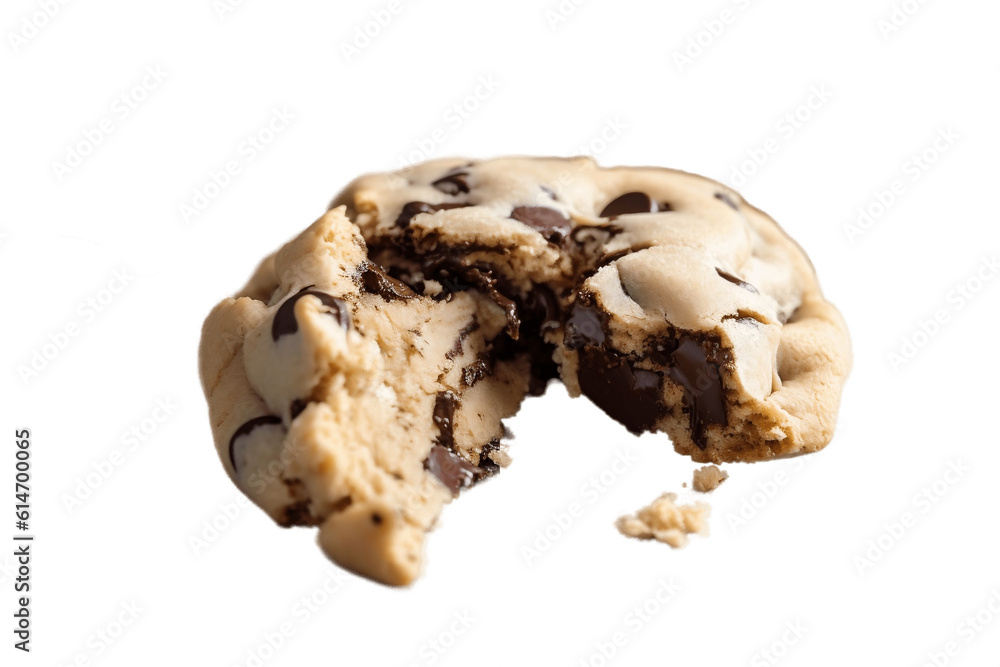Bite Marks Chocolate Chip Cookie Cut Out with Transparent Background ...