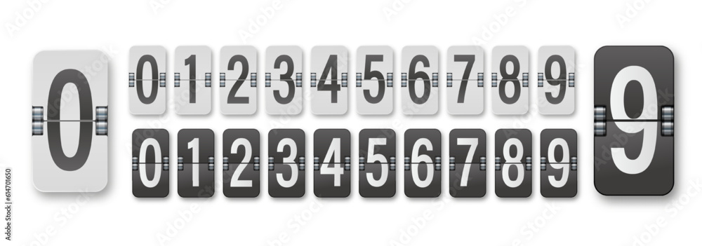 Flip board style numbers. Airport terminal, arrival board with numbers ...